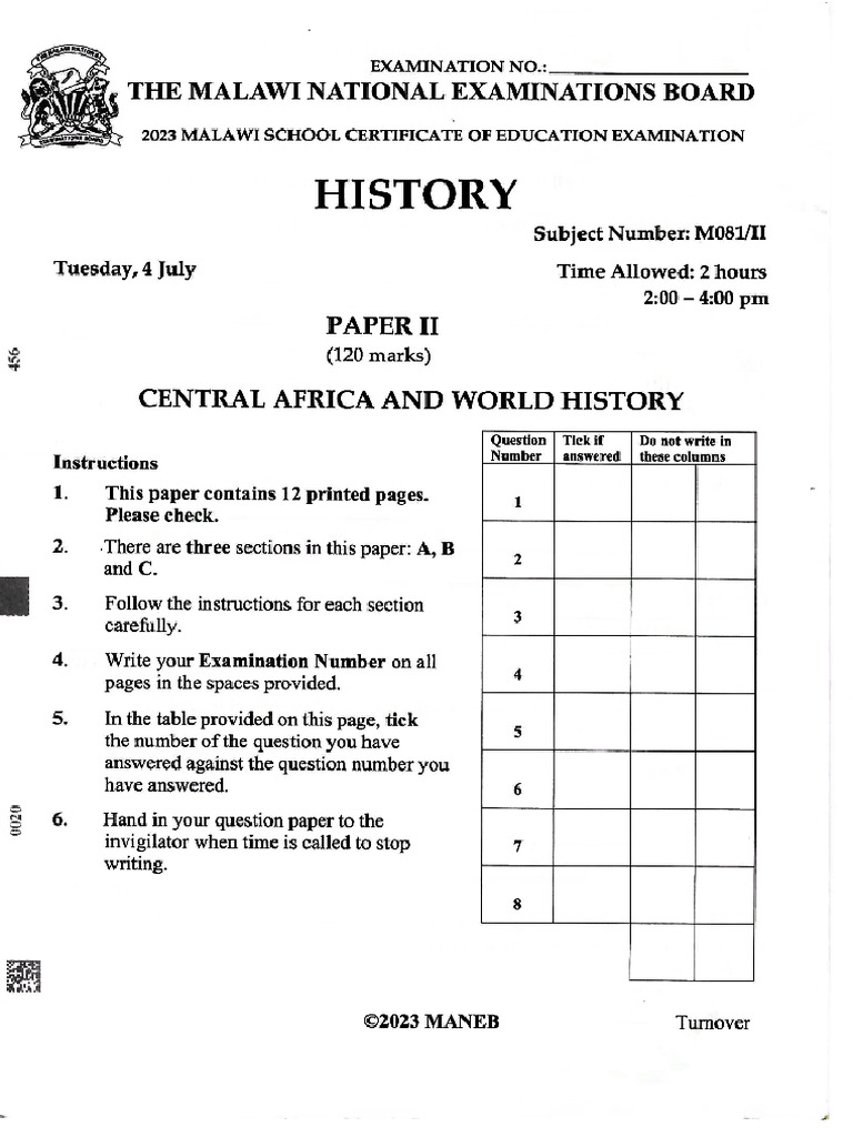 2023 History Past Paper 2 | PDF