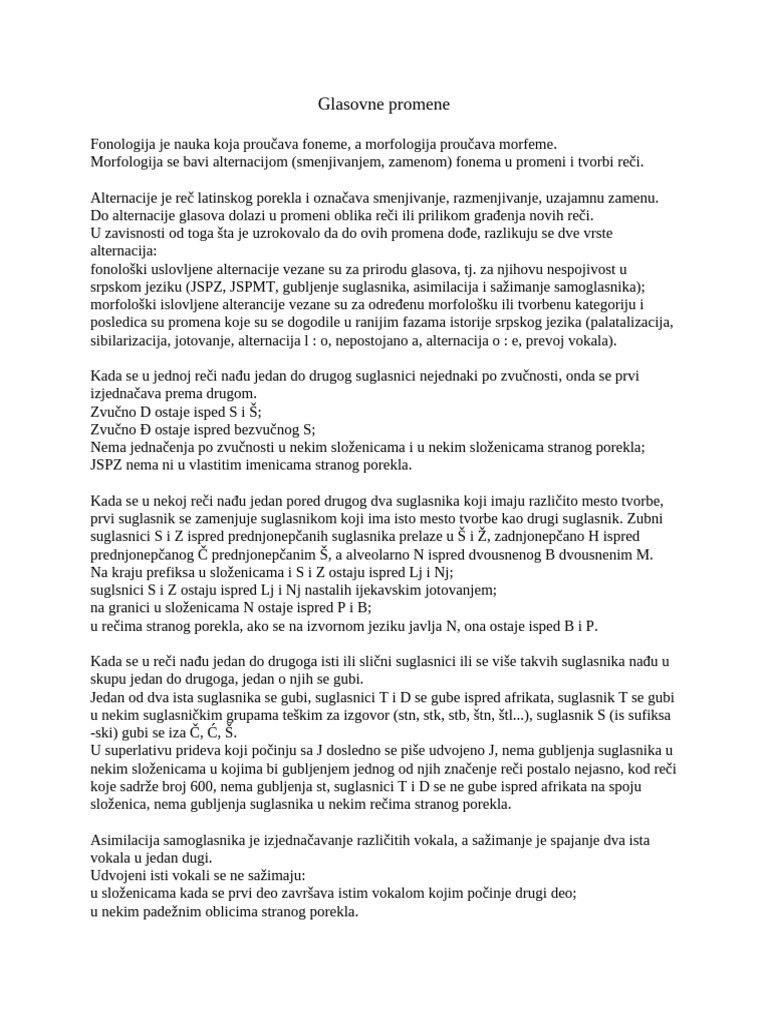 Glasovne Promene | PDF