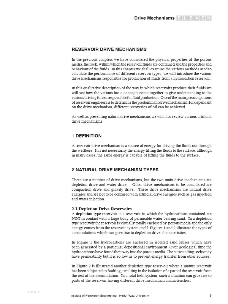 Reservoir Drive Mechanisms Explained | PDF | Petroleum Reservoir | Aquifer