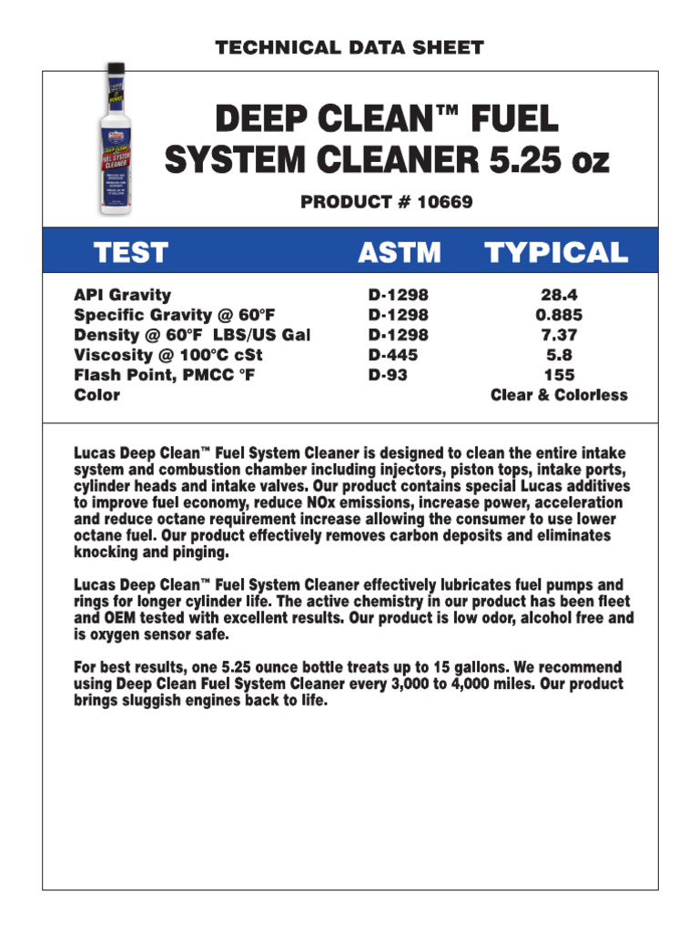TDS Deep Clean Fuel System Cleaner | PDF
