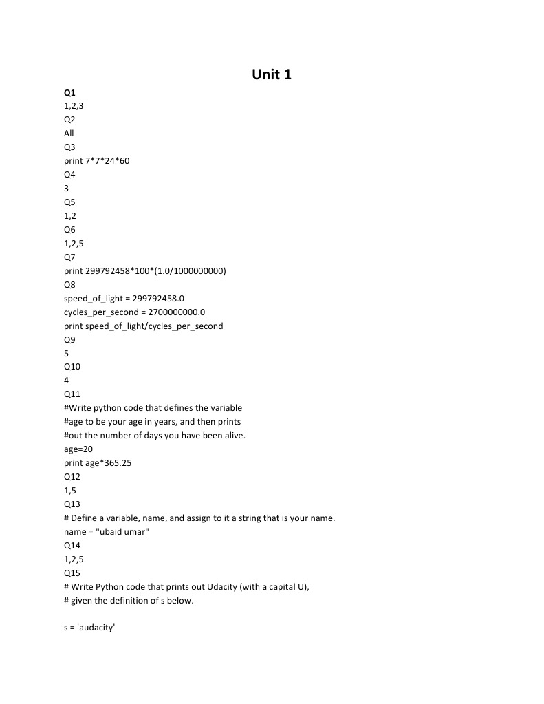 CS101 Udacity Homework | PDF | Control Flow | Parameter (Computer Programming)