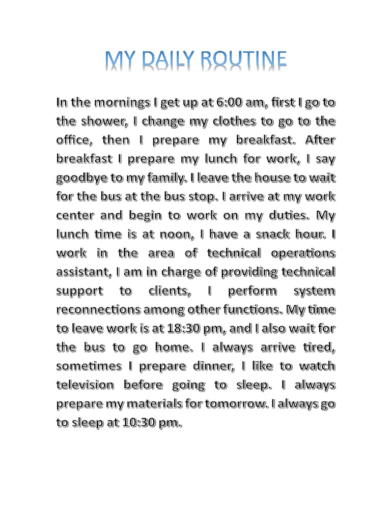 MY DAILY ROUTINE - Danny - Lopexz | PDF