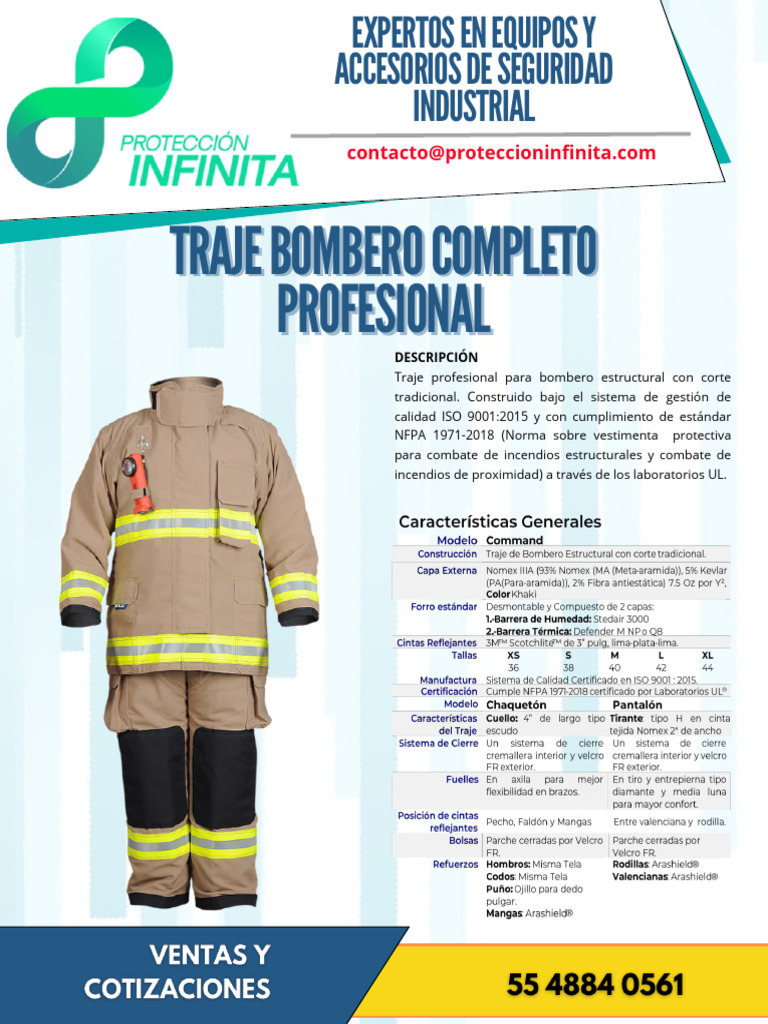 Ficha técnica tarjeta bombero | PDF | Guante | Aislamiento térmico
