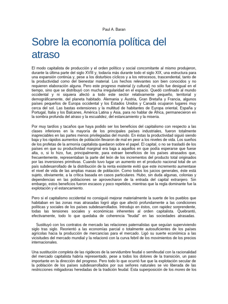 Paul Baran | PDF | Capitalismo | Business