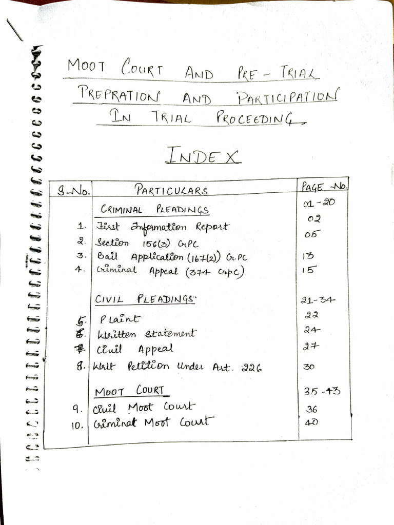 Moot Court Practical File Overview | PDF
