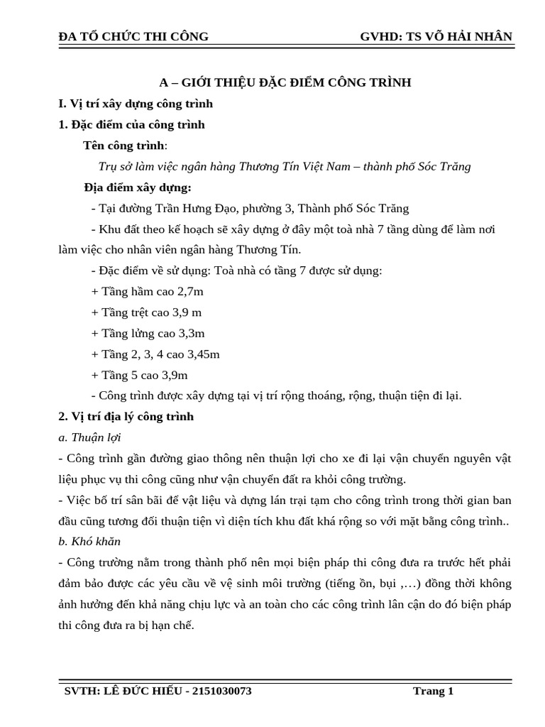 Thuyet Minh TCTC | PDF