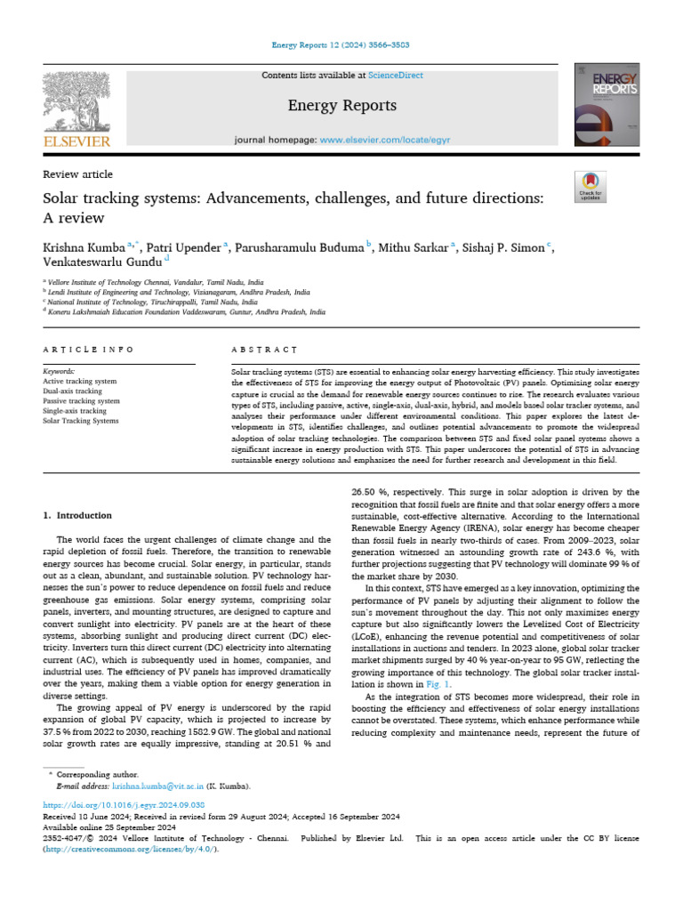 Energy Reports | PDF | Photovoltaics | Photovoltaic System