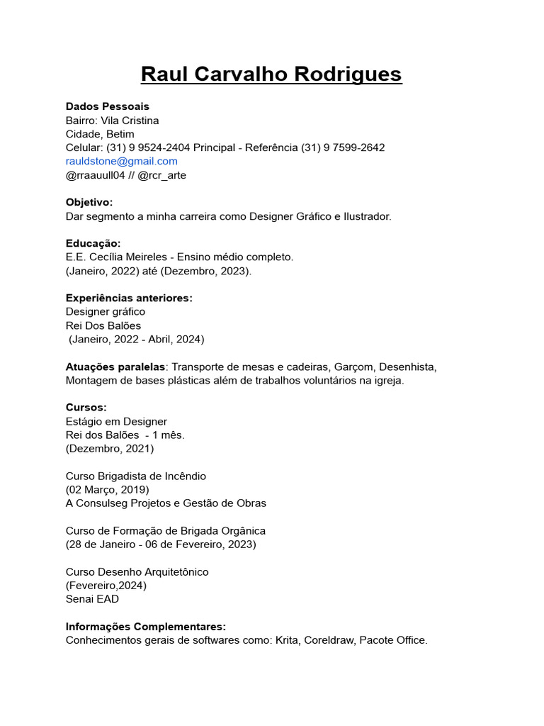 Currículo Raul+Carvalho Designer | PDF