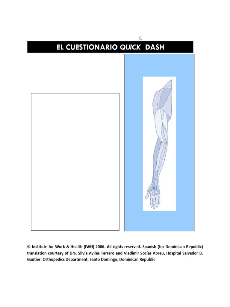 QuickDASH Spanish Dominican | PDF