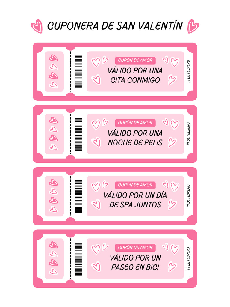 Documento A4 Cupón de San Valentín Simple Rosa - 20250319 - 170757 - 0000 | PDF