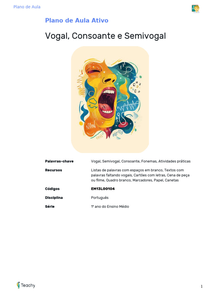 Vogal Consoante e Semivogal | PDF | Vogal | Aprendizado