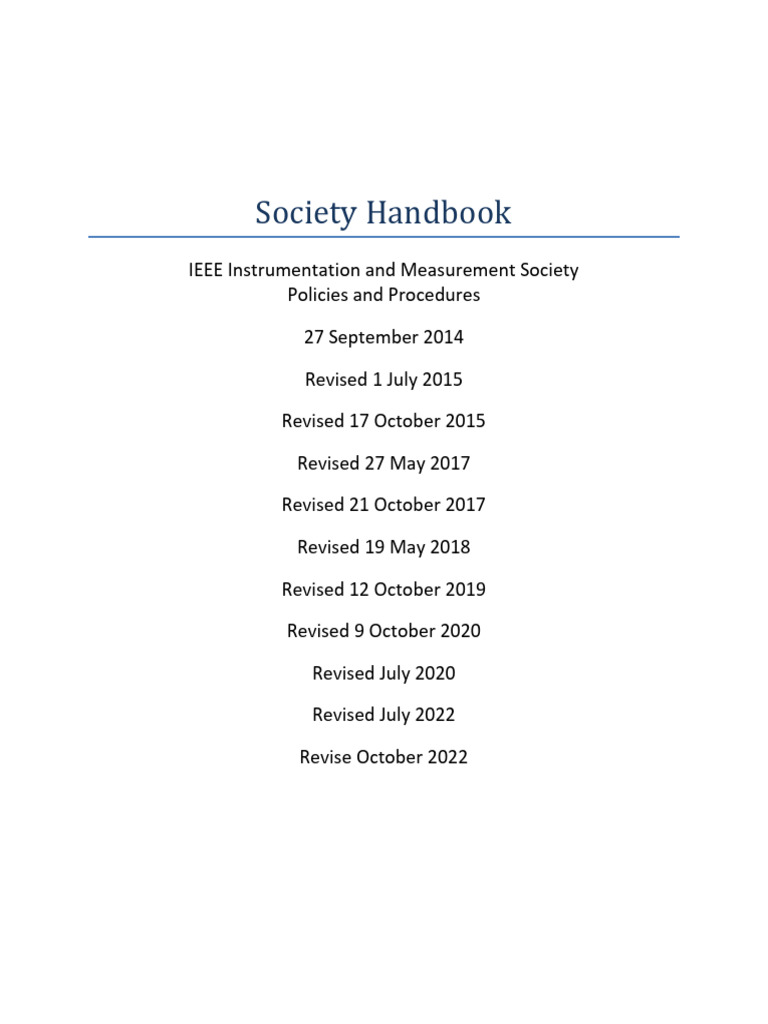 IEEE Instrumentation Society Handbook | PDF | Committee | Quorum