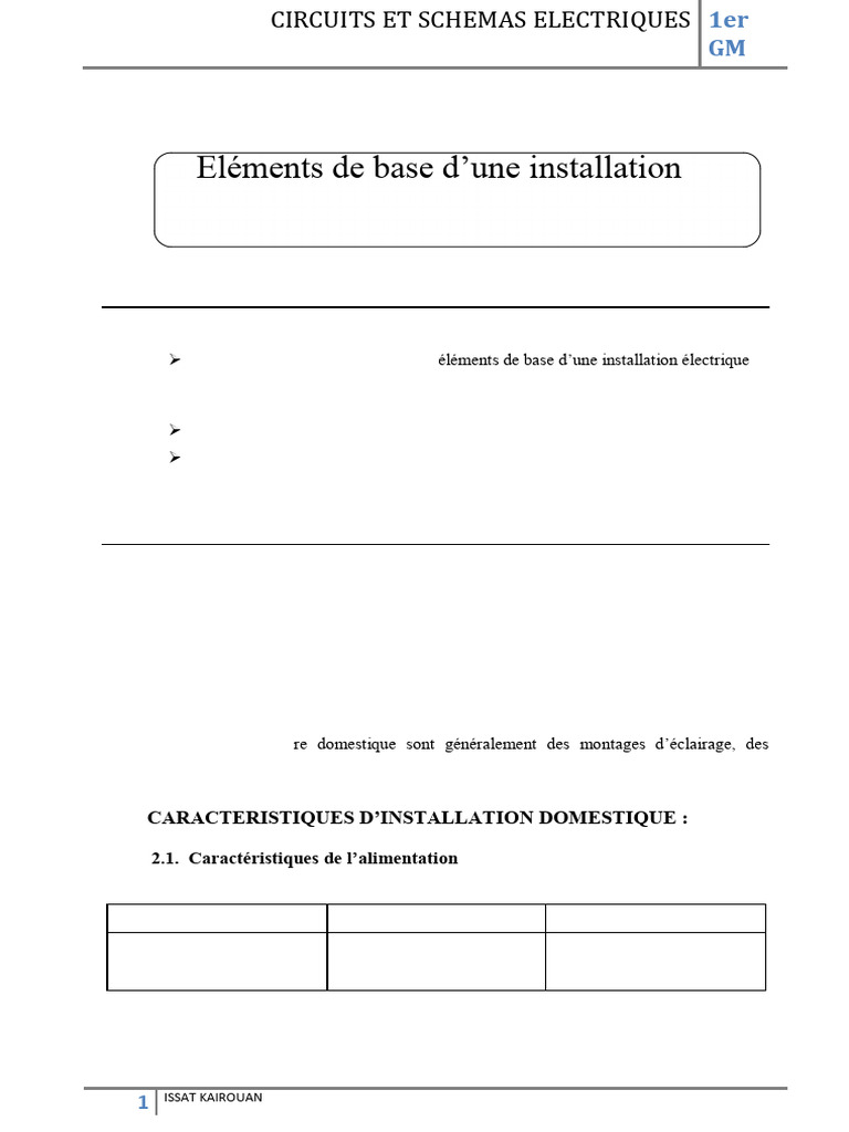 Schémas d'Installation Électrique Domestique | PDF | Électronique ...