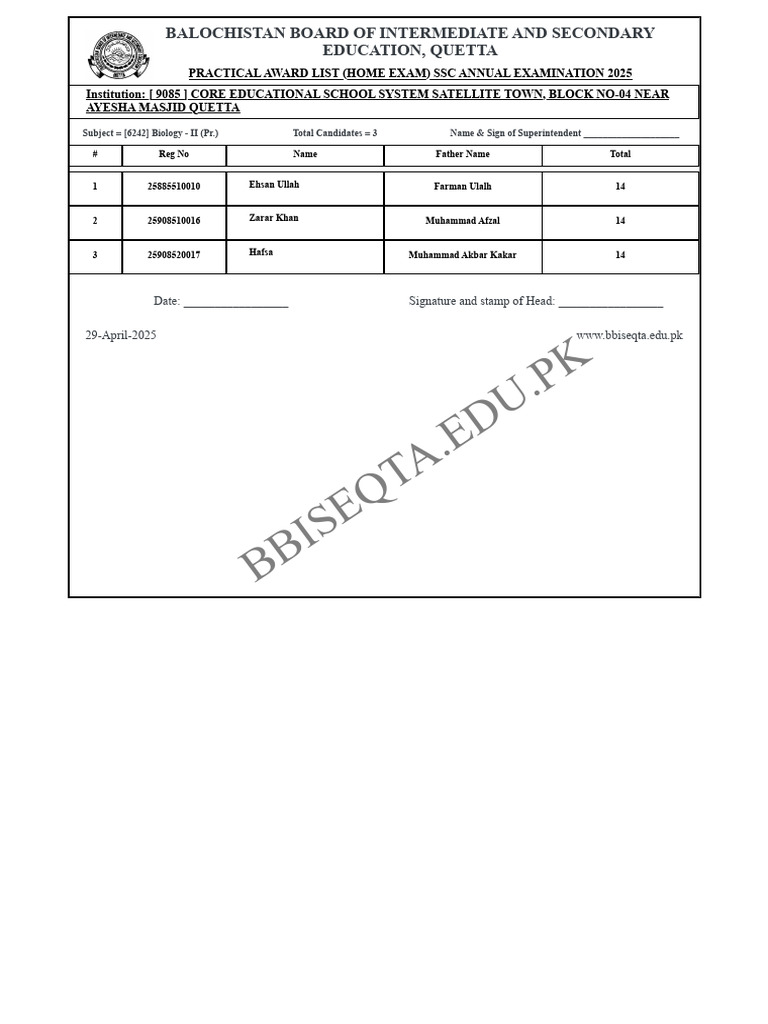 practical marks biology | PDF