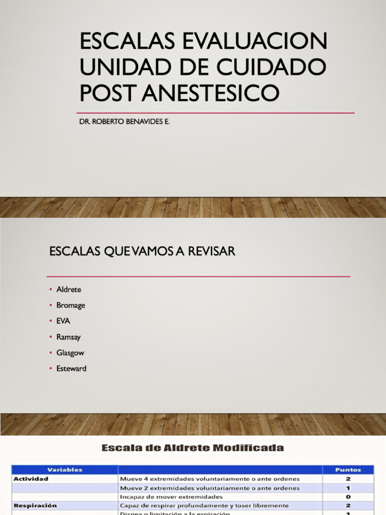 Escalas Dr. Roberto Benavides | PDF