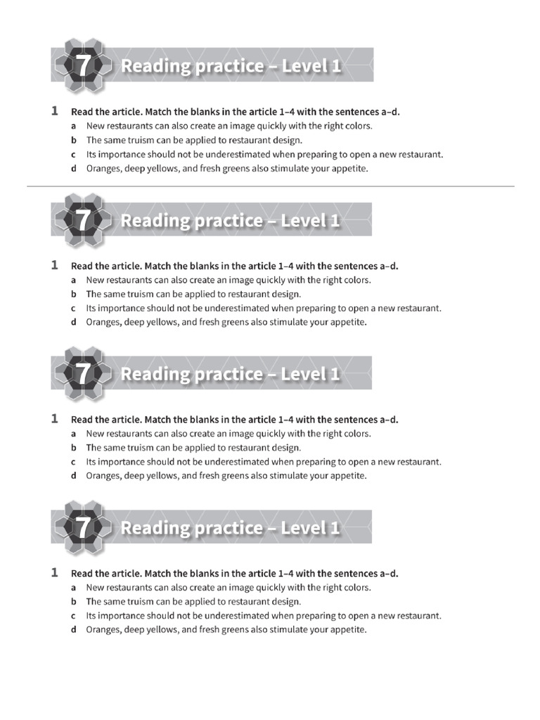 Reading Practice - Unit 7 | PDF