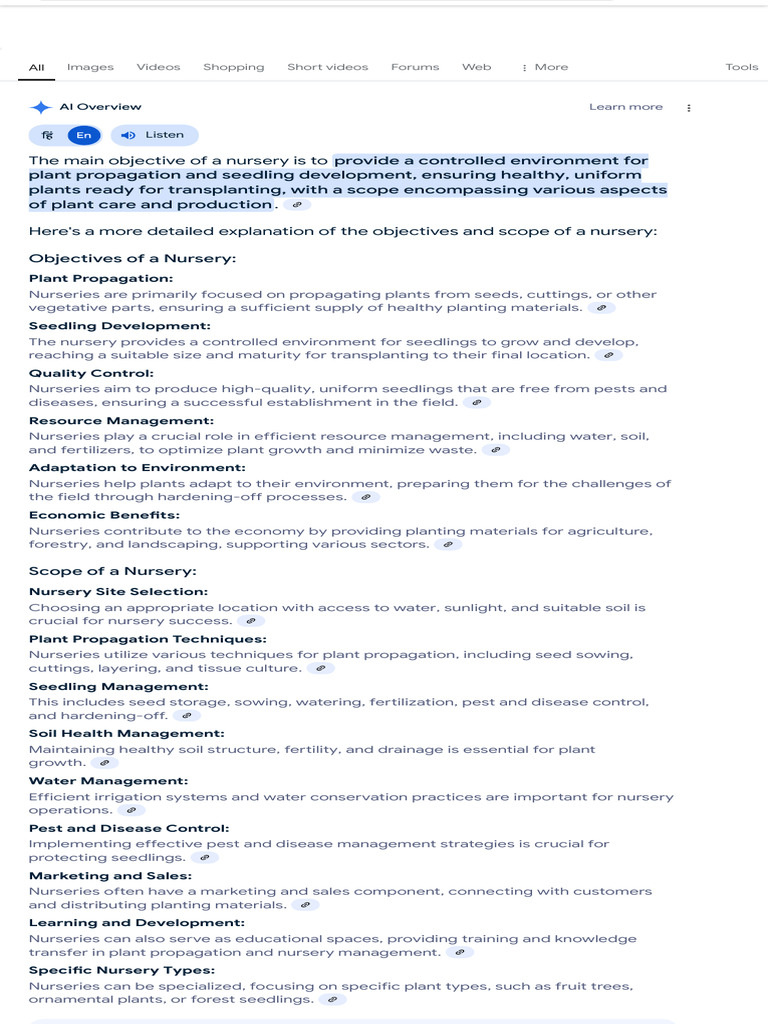 Objectives and Scope of Plant Nurseries | PDF | Plant Nursery | Plants