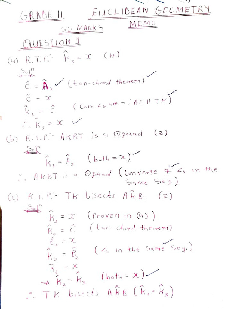 Grade 11 EUCLIDEAN Geometry Meemo | PDF