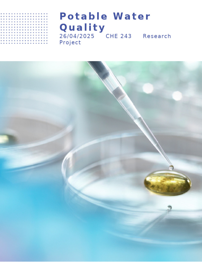 TAMCC Potable Water Quality Assessment | PDF | Water Quality | Drinking ...