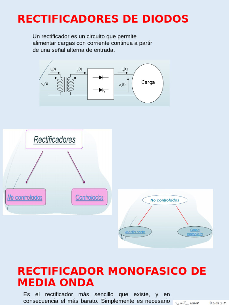 Rectificadores de Diodos | PDF | Rectificador | Corriente eléctrica