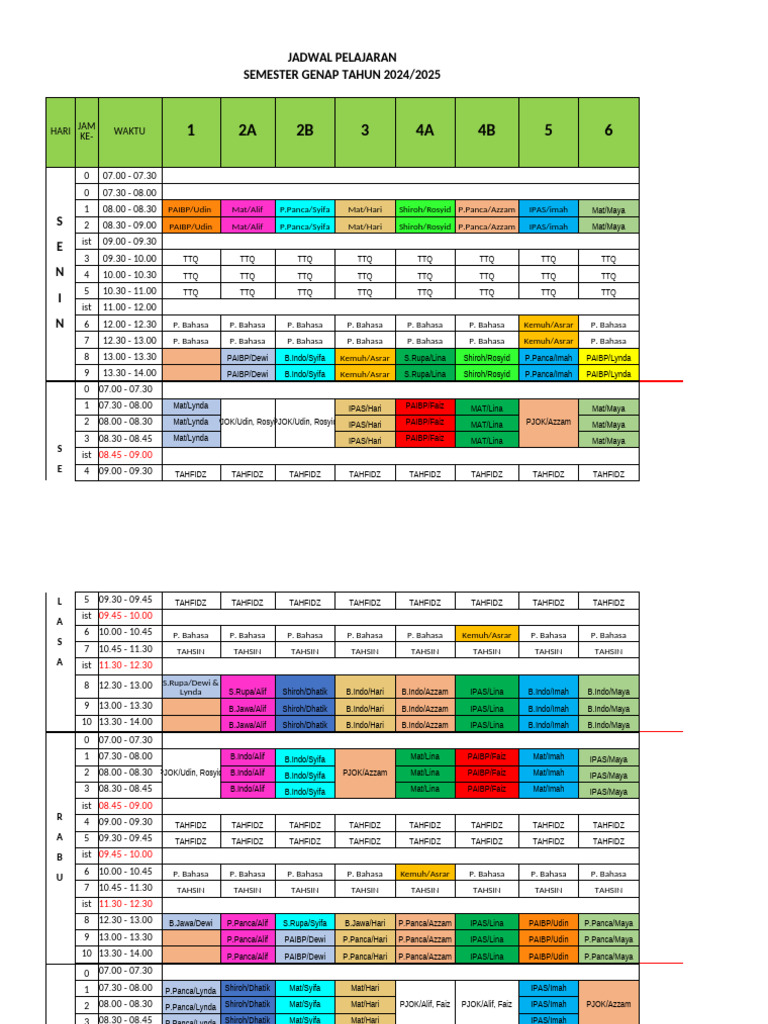 Jadwal SMT Genap TP 2024 2025 - Fixxx | PDF