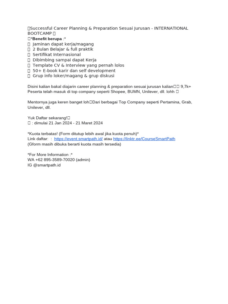 Caption Poster Career Planning - Prep | PDF