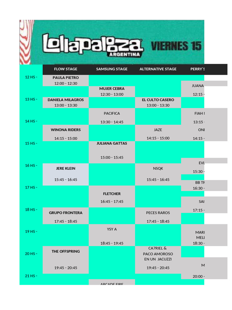 Fixture Lolla Terminado | PDF