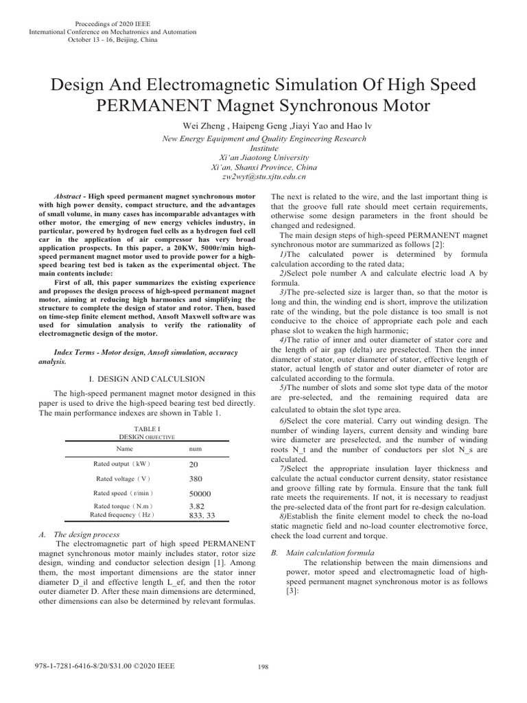 Zheng2020. Design and Electromagnetic Simulation of High Speed | PDF ...