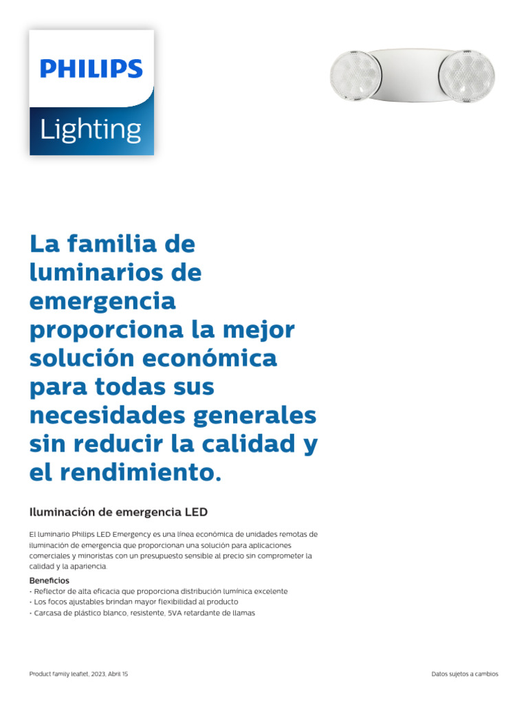 Localized Commercial Leaflet Iluminaci N de Emergencia LED Es MX | PDF | Diodo emisor de luz ...