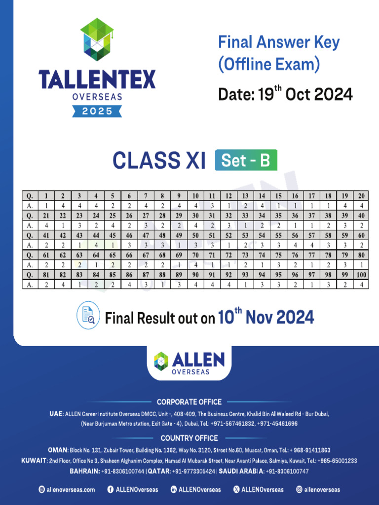 SET B Answer Key | PDF