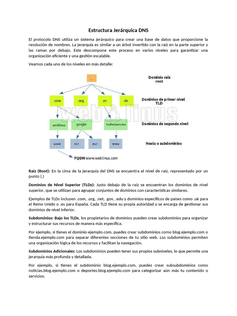 Estructura Jerárquica DNS | PDF