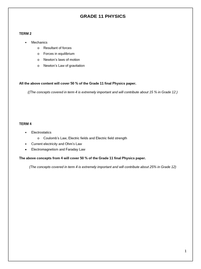 Grade 11 Physics Notes For Teachers | PDF | Electromagnetic Induction ...