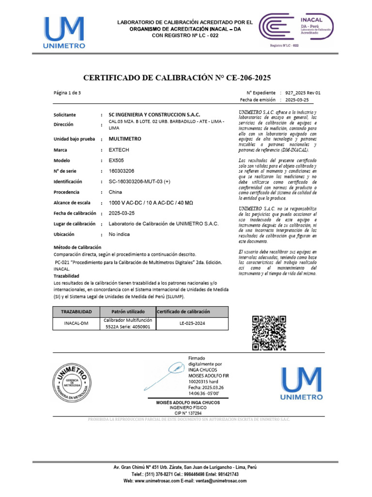 SCING-CAP24084-2500057-CER-102 Multimetro - 160303206 | PDF ...