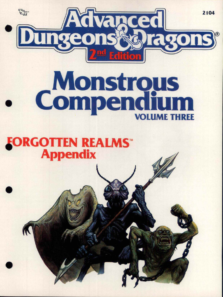 TSR 2104 - MC3 - Forgotten Realms Monstrous Compendium Appendix I | PDF