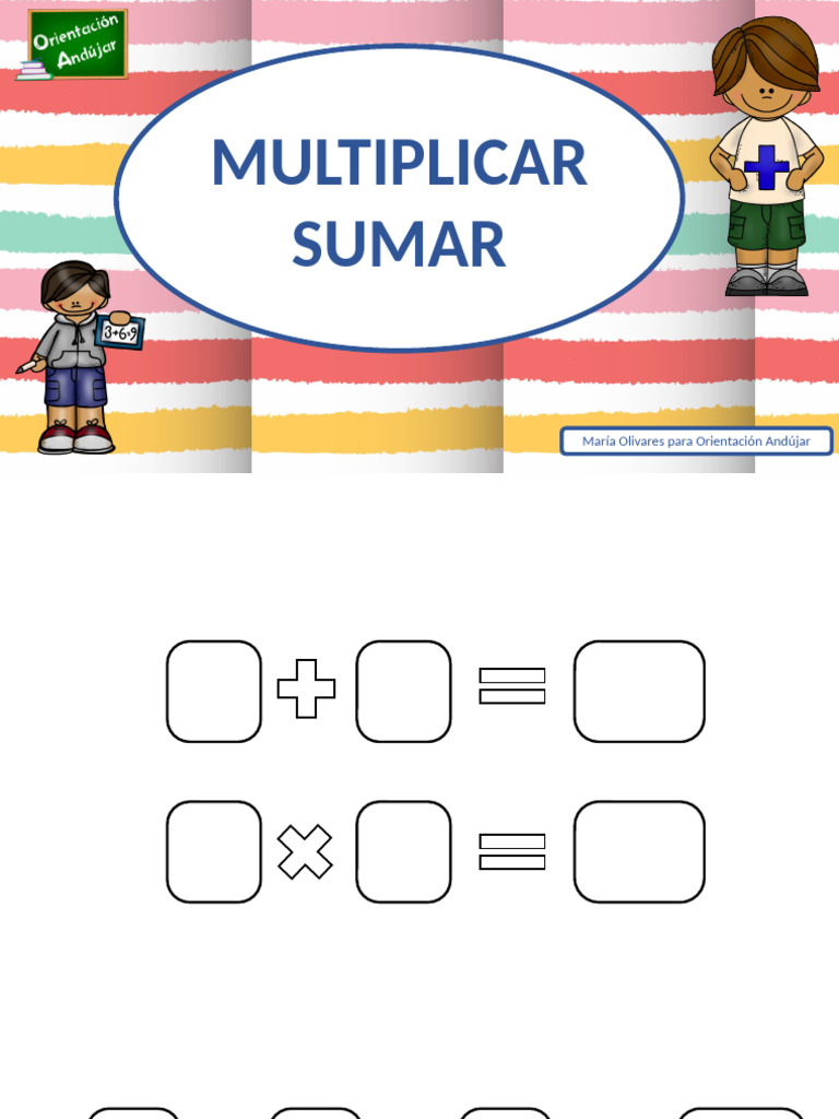 Cuaderno de Actividades Multiplicar Sumar Plantilla Editable | PDF