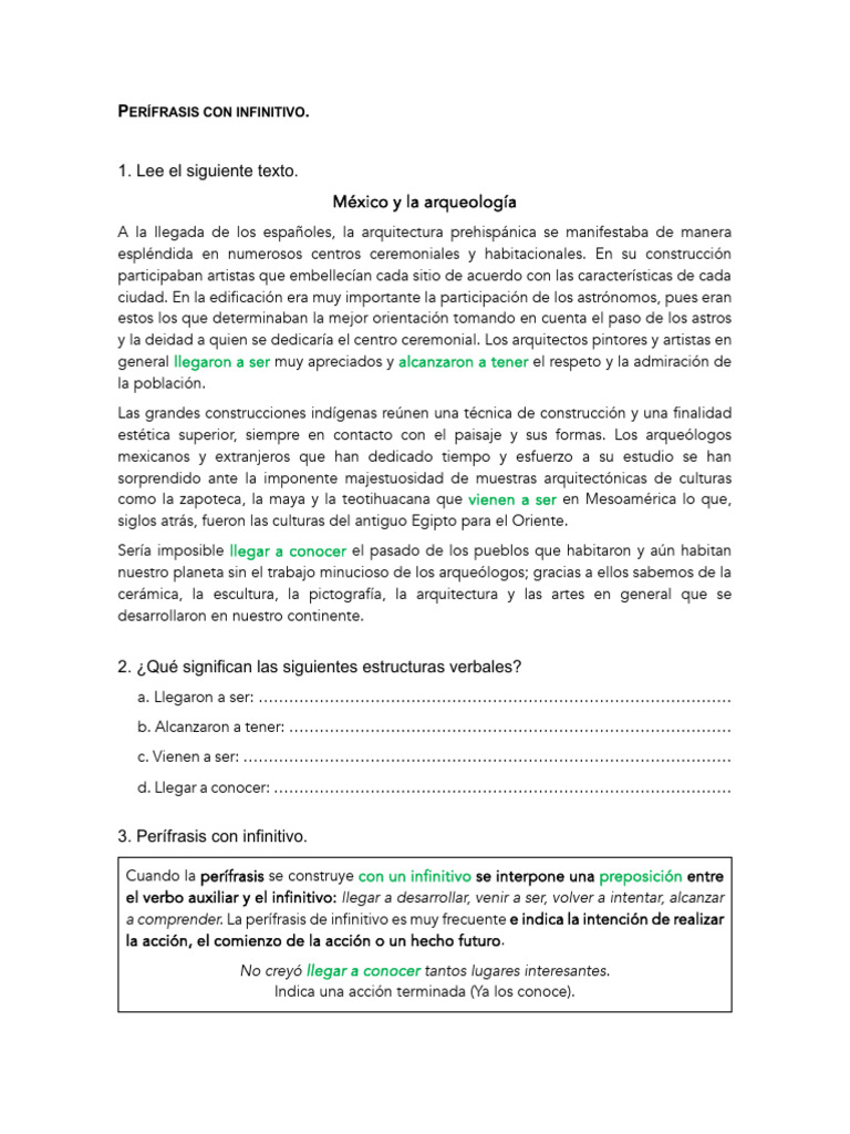 Perífrasis Con Infinitivo | PDF | Mesoamérica