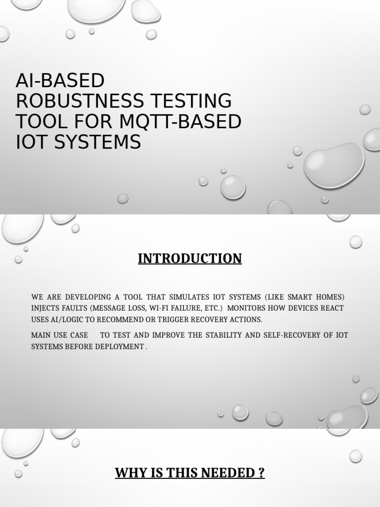 AI-Based Robustness Testing Tool For MQTT-Based IoT Systems | PDF
