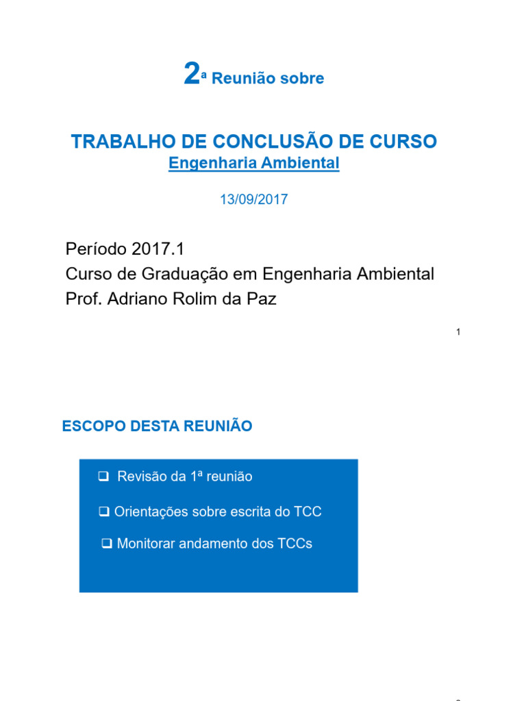 Curso - 2011 - Trabalho de Conclusão de Curso 1 | PDF | Teoria | Método científico