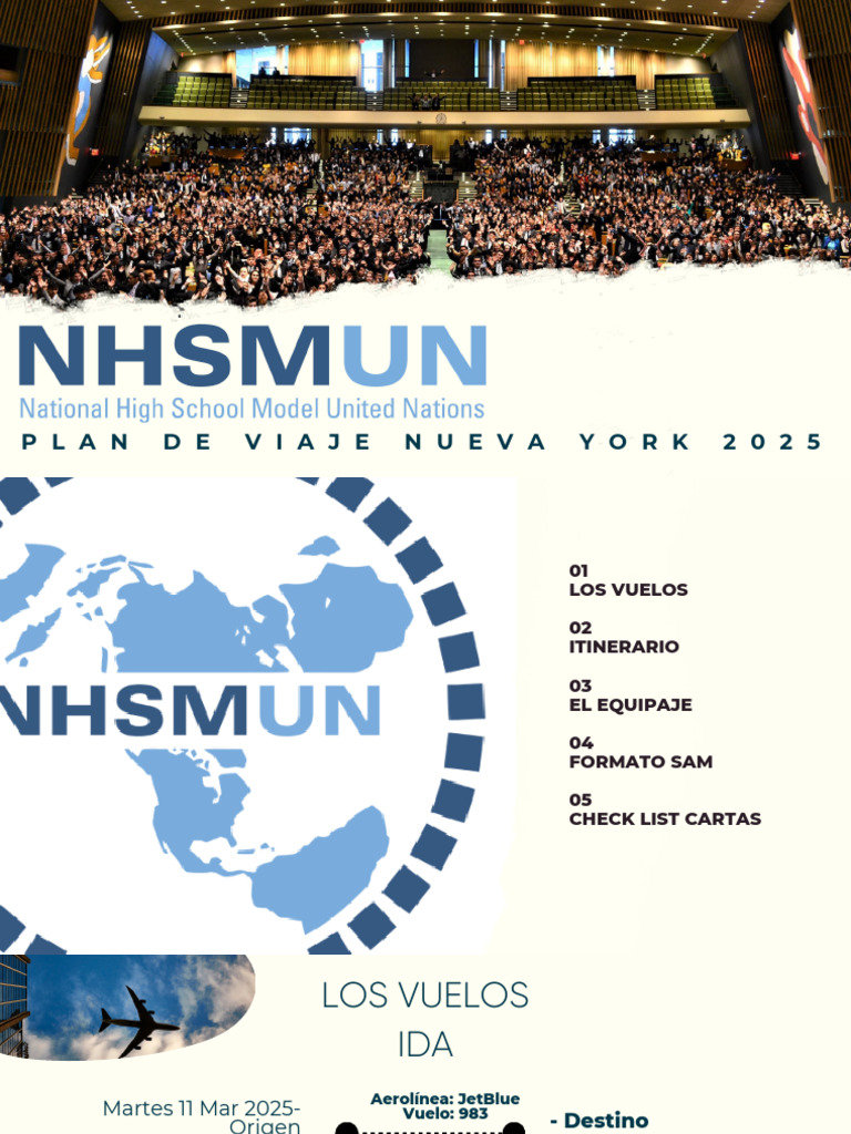 Plan de Viaje NHS-MUN 2026 a Nueva York | PDF | Documento | Aviación