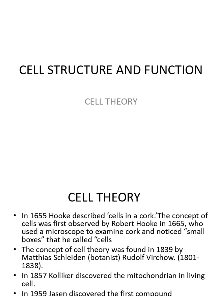Cell Structure and Function | PDF