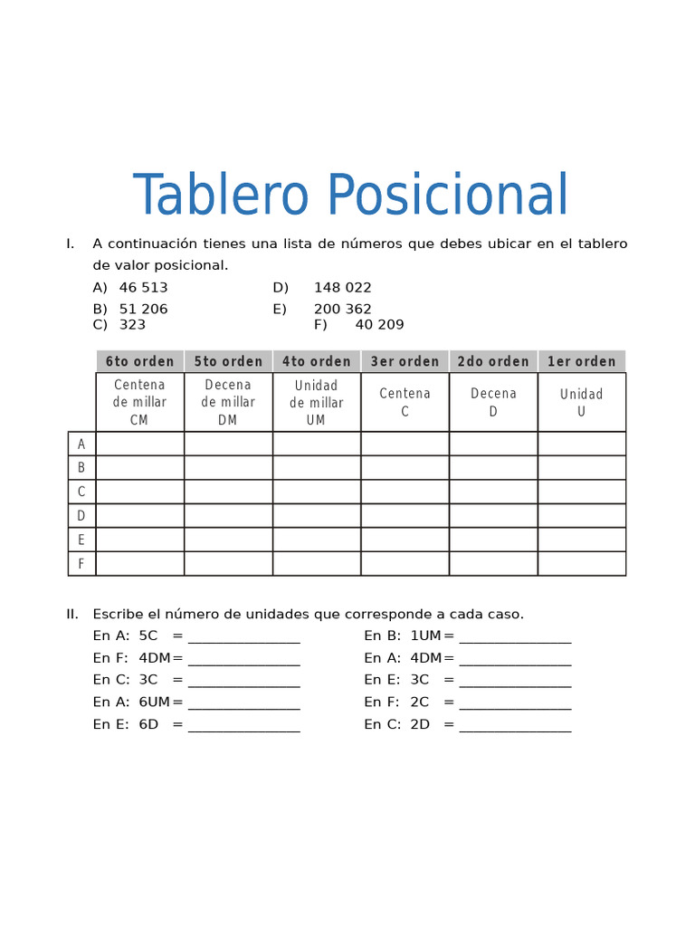 Numeros Hasta La Centena de Millar | PDF