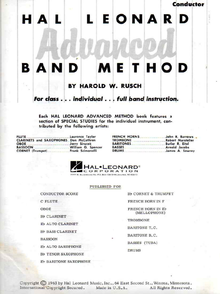 00 - Advanced Band Method - Score | PDF