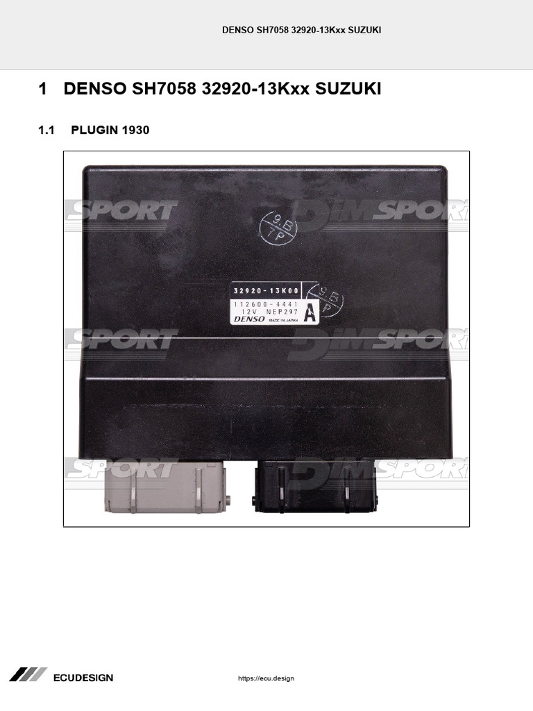 DENSO SH7058 ECU Connection Guide | PDF | Manufactured Goods