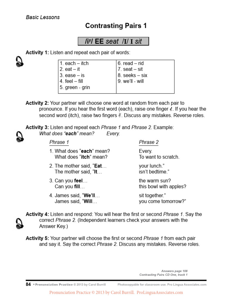 Contrasting Pairs samples | PDF | Linguistics | Learning