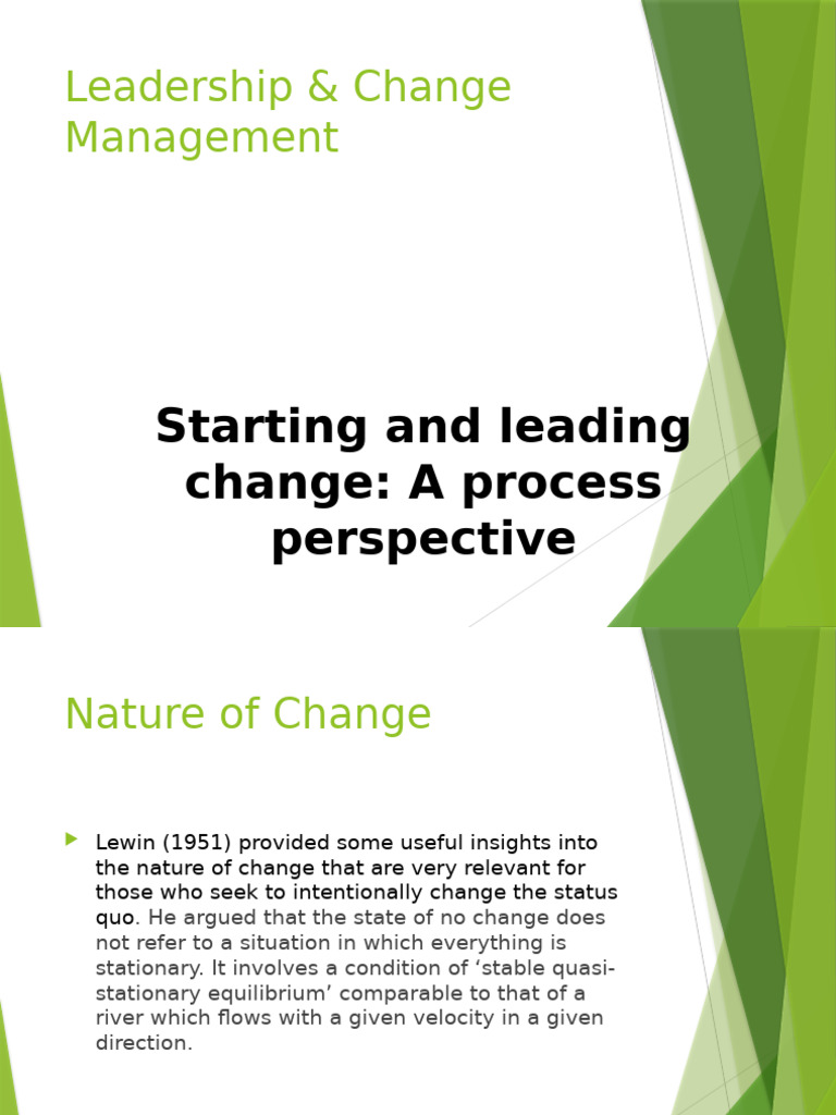 Start and Leading Change 1 | PDF | Learning | Thought
