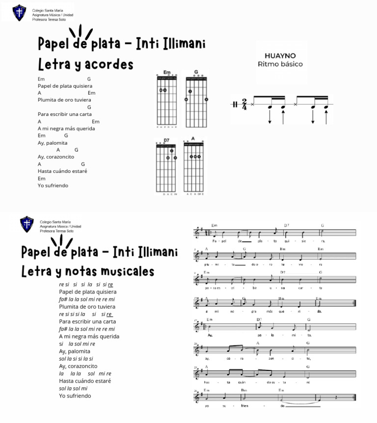 Papel de Plata - Inti Illimani Letra y Acordes | PDF