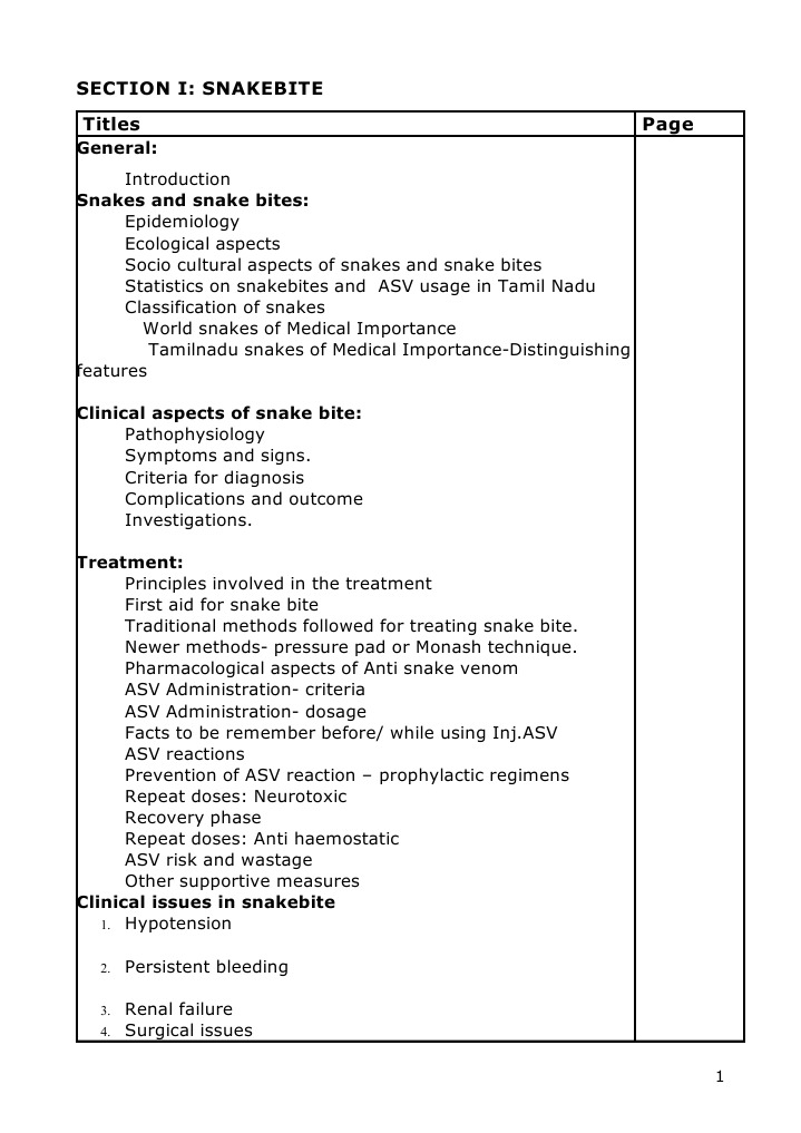 Snake Bite National Protocol Pediatrics | PDF | Wound | Snake
