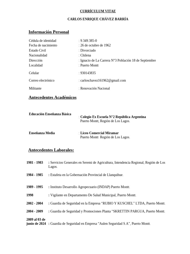 CURRICULUM VITAE Carlos | PDF