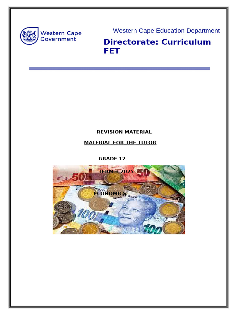 Revision Material GR 12 T1 Tutor Guideline 2025 | PDF | Taxes | Gross ...