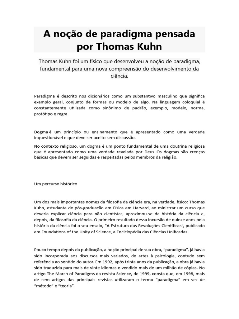 PARADIGMA e DOGMA | PDF | Karl Popper | Paradigma